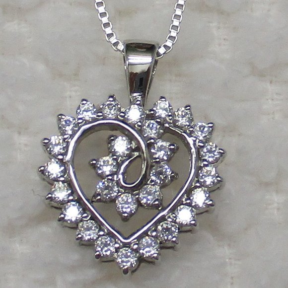 Absolute Simulated Diamonds/HSN | Jewelry | Absolute Heart Pendant W8 ...